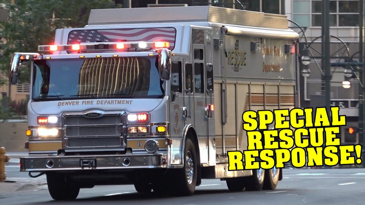 DENVER FIRE RESPONSE | High Angle Rescue | Chief 2, Truck 4, Engine 6 ...