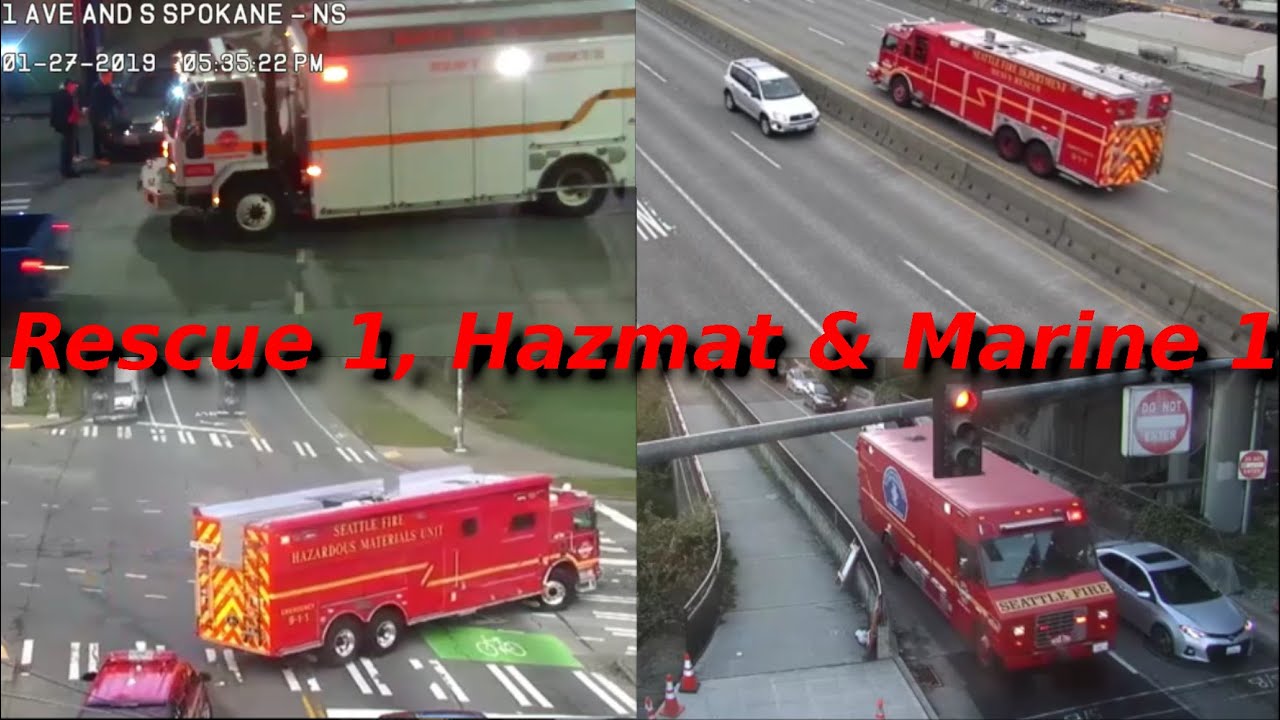 [Traffic Cam & Scanner] Rescue, Hazmat and Marine 1 response collection ...