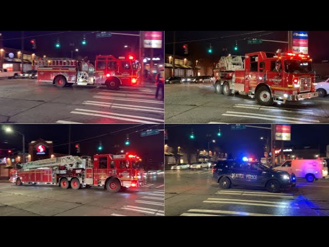 Huge Seattle FD response: L5, L8, L9, E16, E18, E21, B4, B6, A31, M18 ...