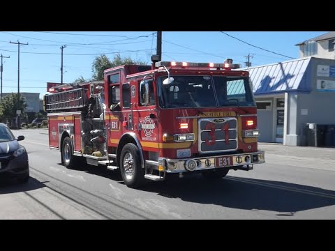Seattle Fire Engine 31, Ladder 8, Medic 18 and Aid 31 responding, plus ...
