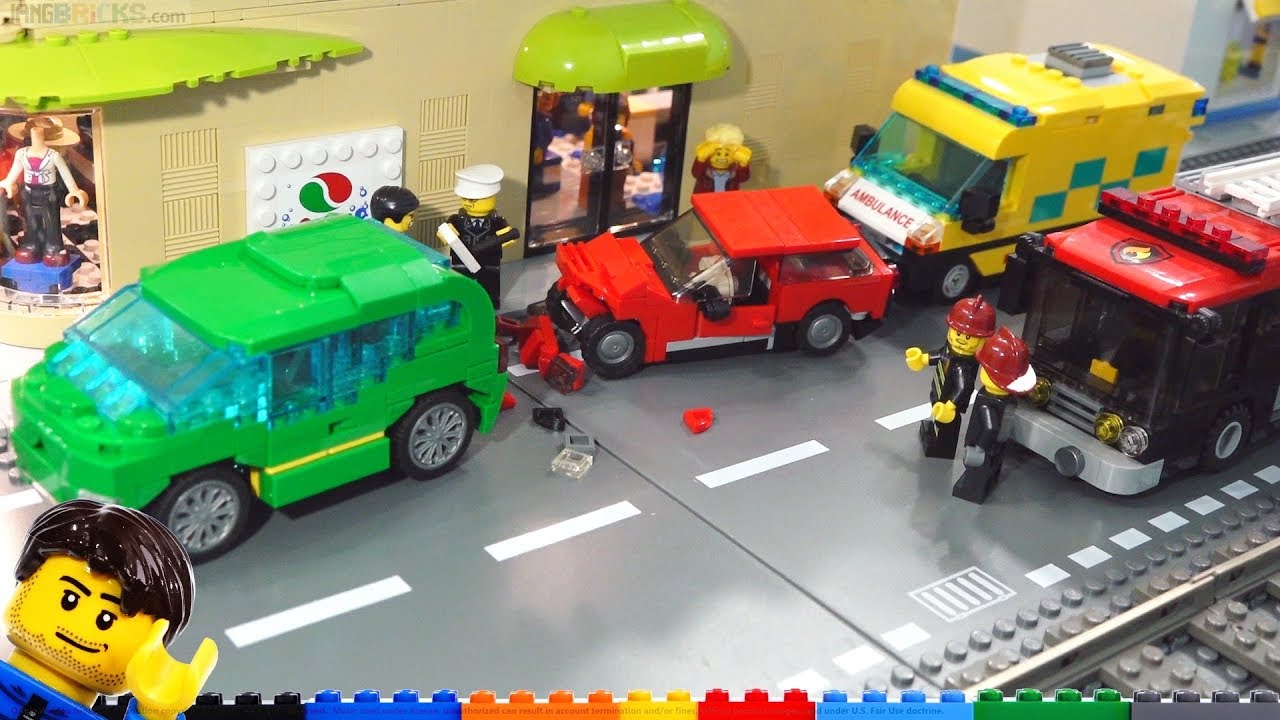 LEGO car crash scene in my city + MOC time lapses! Seattle Fire ...