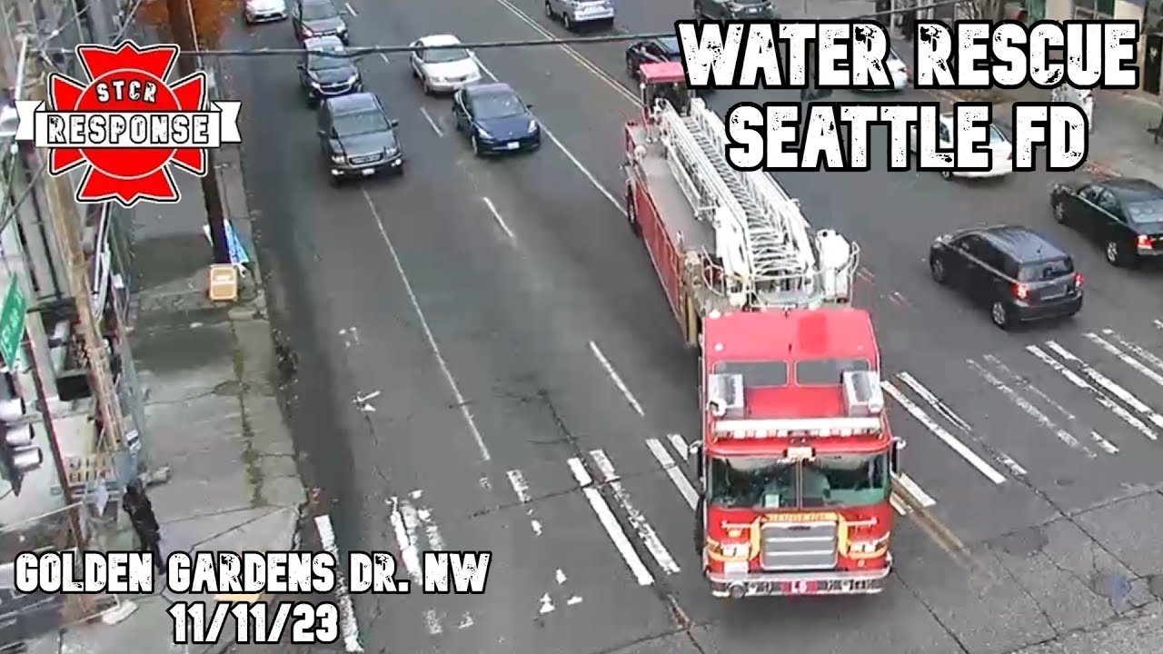 B2, B6, E24, E35, and L5 respond to a water rescue + M44 Seattle Fire ...