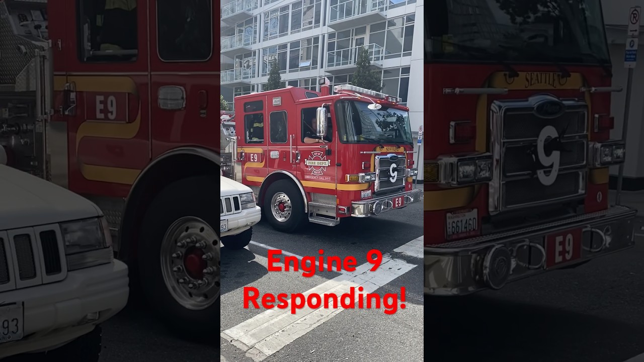 Seattle Fire Department Engine 9 ( E9 ) Responding to Lunch Break! # ...