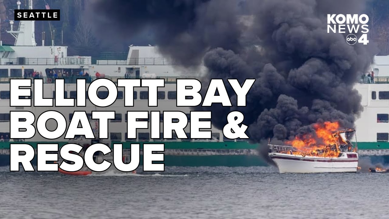 Good samaritan rescues person aboard boat fire in Elliott Bay Seattle ...