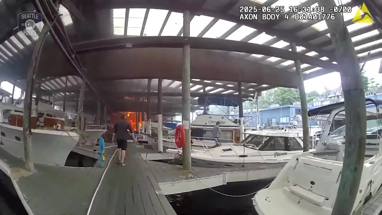 Seattle Police bodycam of Lake Union marina fire Seattle Fire ...